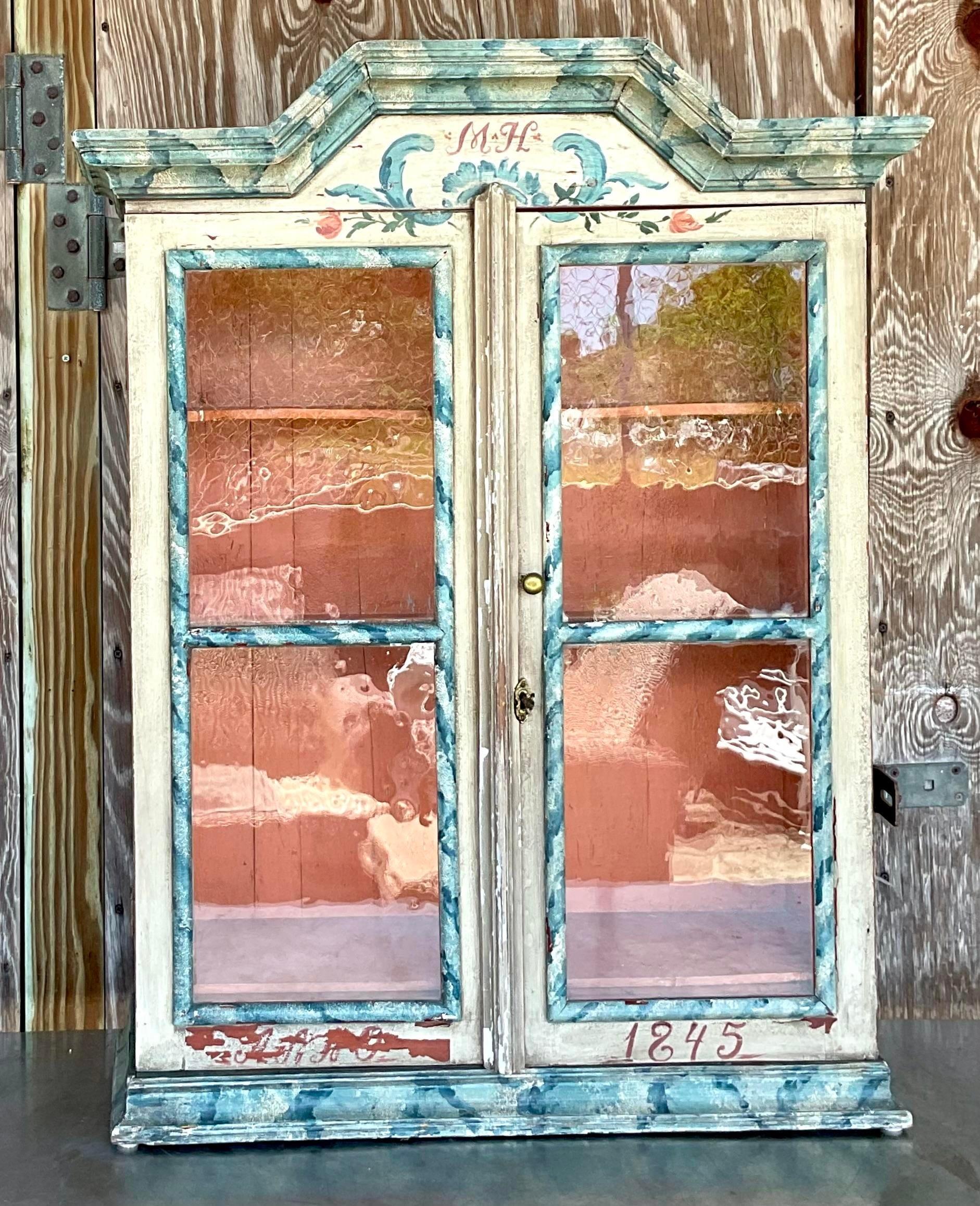 Mid 20th Century Vintage Swedish Hand Painted Tabletop Cabinet For Sale ...