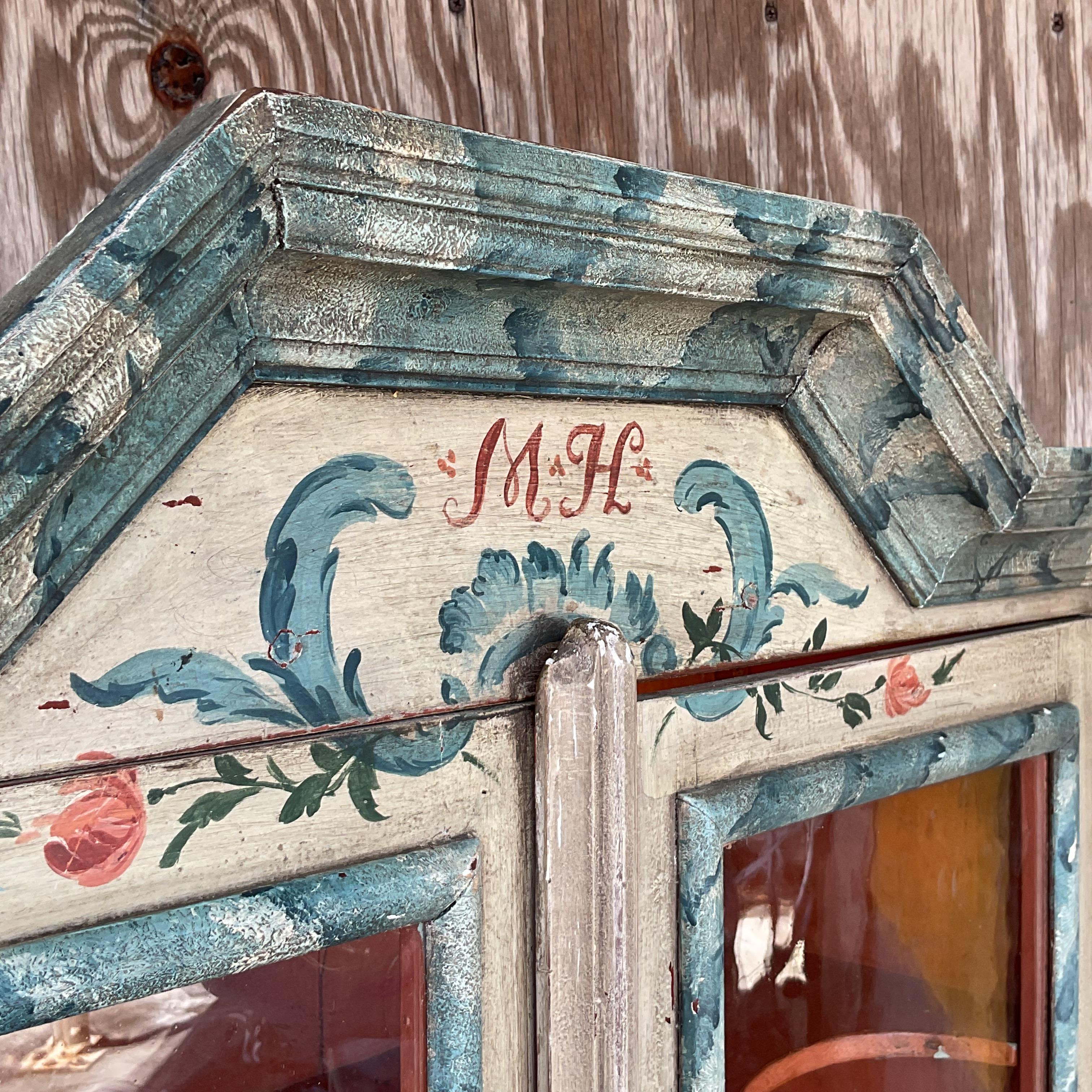 Mid 20th Century Vintage Swedish Hand Painted Tabletop Cabinet For Sale ...