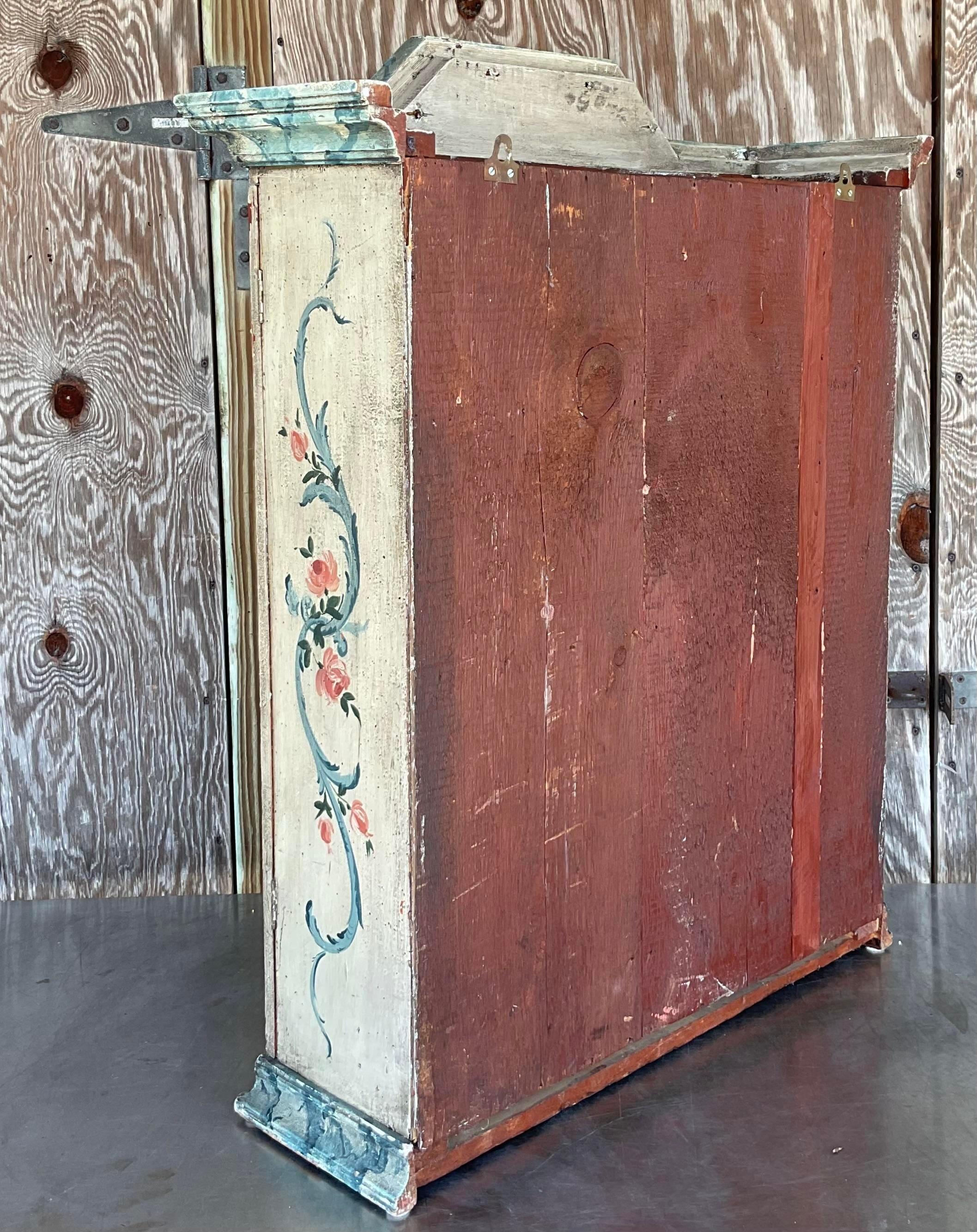 Mid 20th Century Vintage Swedish Hand Painted Tabletop Cabinet For Sale ...