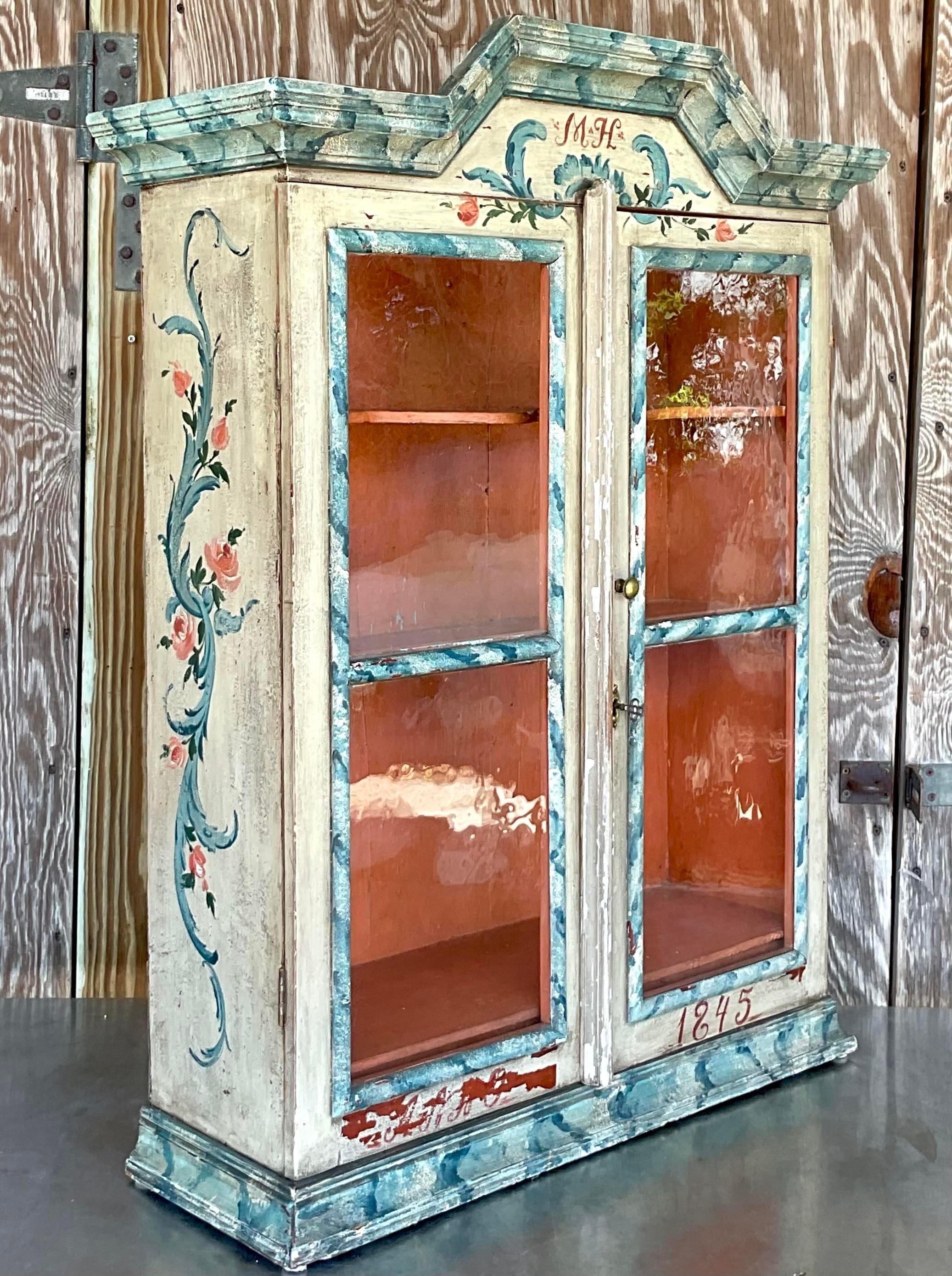 Mid 20th Century Vintage Swedish Hand Painted Tabletop Cabinet For Sale ...