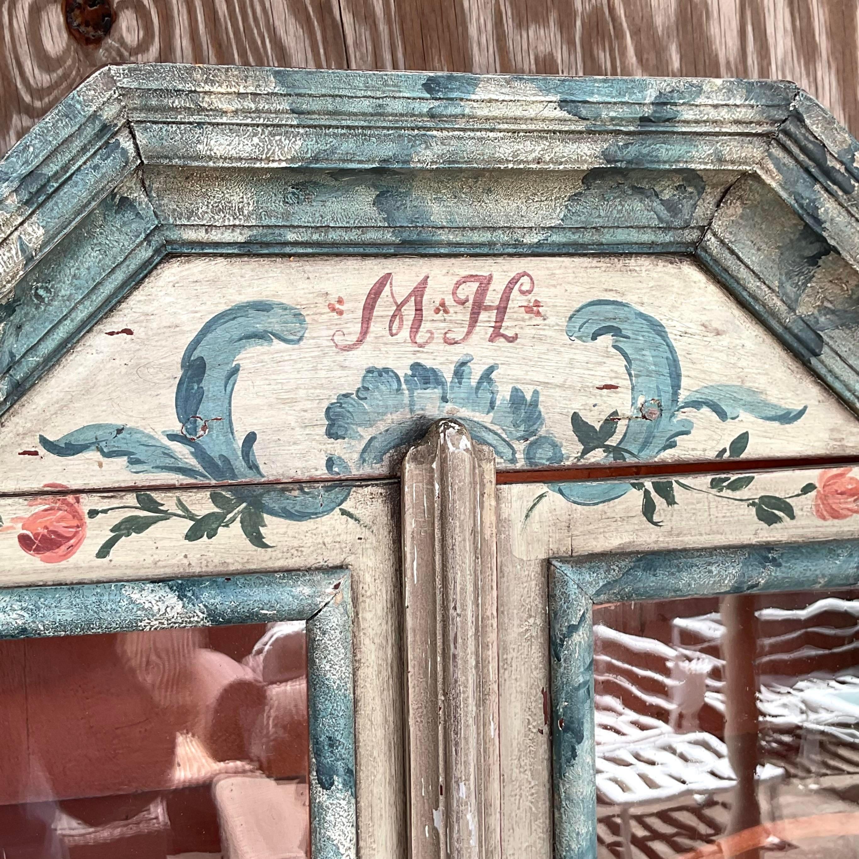 Mid 20th Century Vintage Swedish Hand Painted Tabletop Cabinet For Sale ...