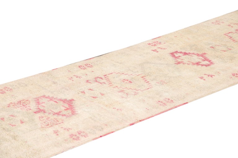 Mid-20th Century Vintage Turkish Wool Runner Rug For Sale at 1stDibs