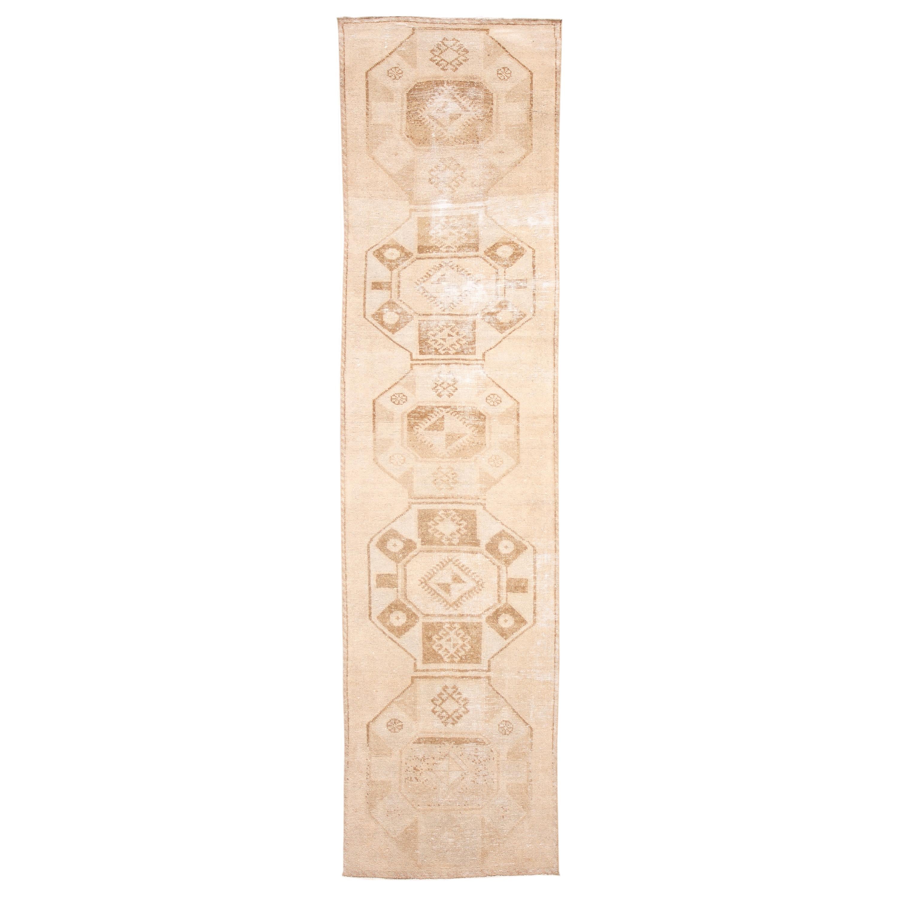 Mid-20th Century Vintage Turkish Wool Runner Rug For Sale at 1stDibs