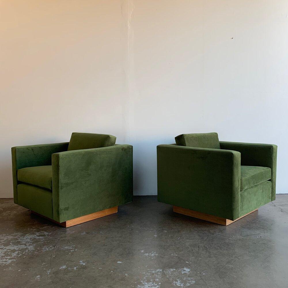 Mid 20th Century Walnut Cube Chair at 1stDibs