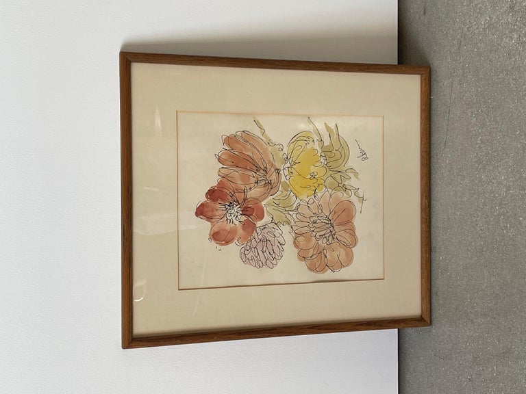 Mid 20th Century Watercolor Painting by Barbara Absu For Sale at 1stDibs
