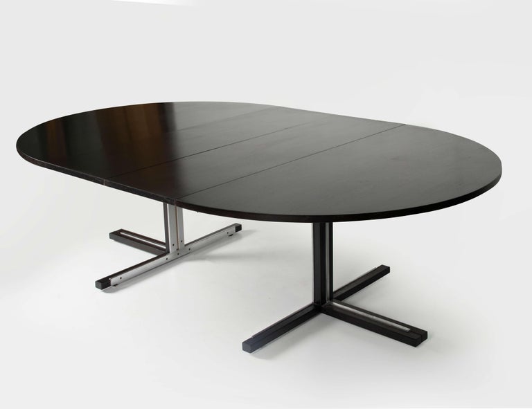 Mid-20th Century Wengé Dining Table with 8 Matching Chairs Jules Wabbes ...
