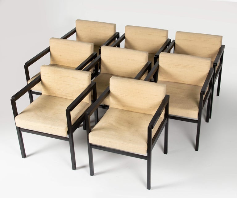Mid-20th Century Wengé Dining Table with 8 Matching Chairs Jules Wabbes ...
