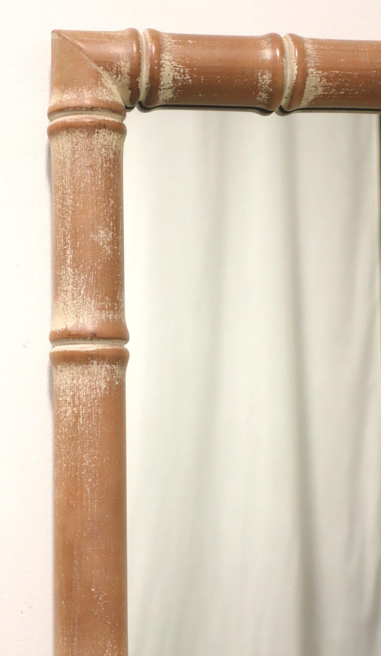 Mid 20th Century Whitewashed Faux Bamboo Asian Rectangular Wall Mirror ...
