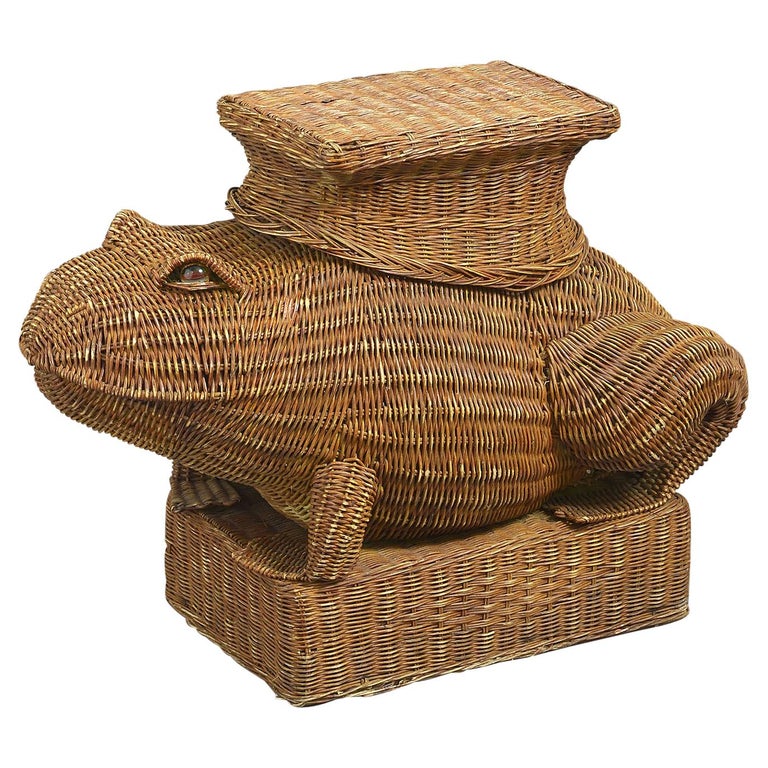 Mid 20th Century Wicker Frog Table at 1stDibs