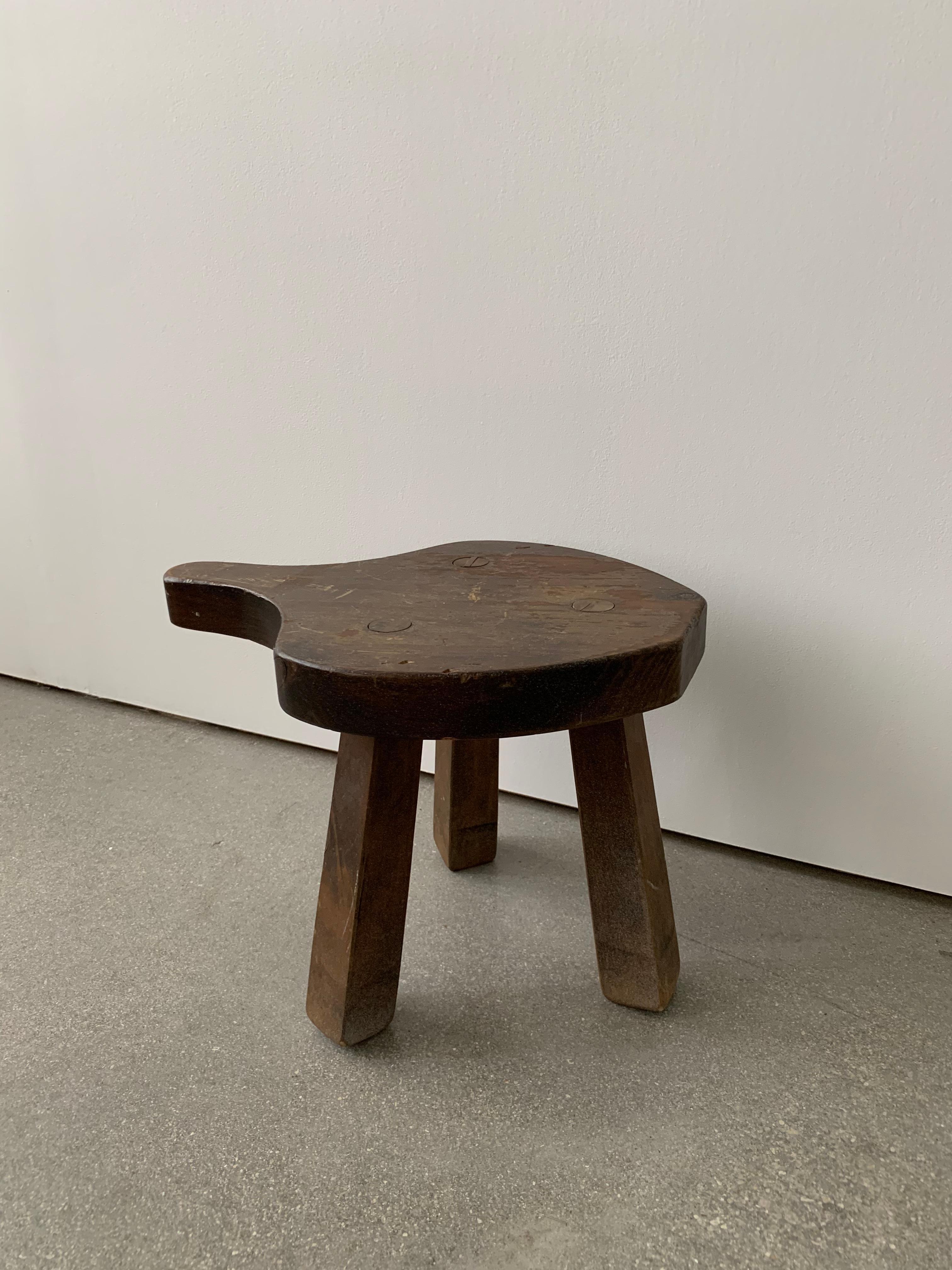 Mid 20th Century Wooden Handled Milking Stool at 1stDibs