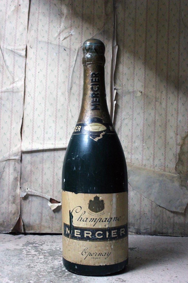 Plaster and Papier Mâché Oversized Advertising Mercier Champagne Bottle ...