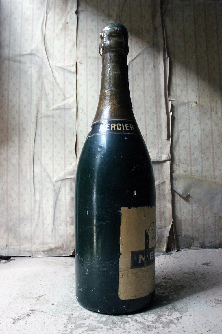 Plaster and Papier Mâché Oversized Advertising Mercier Champagne Bottle ...