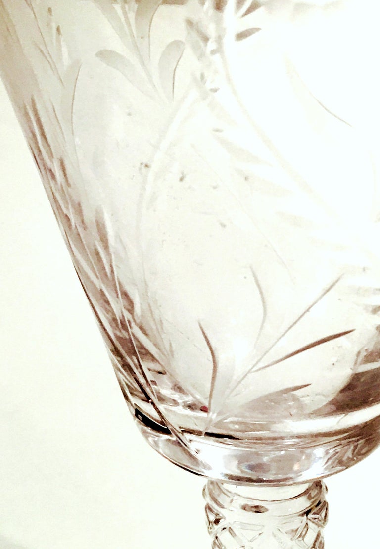 Mid-20th Century American Cut and Etched Crystal Stem Glasses S/8 For ...