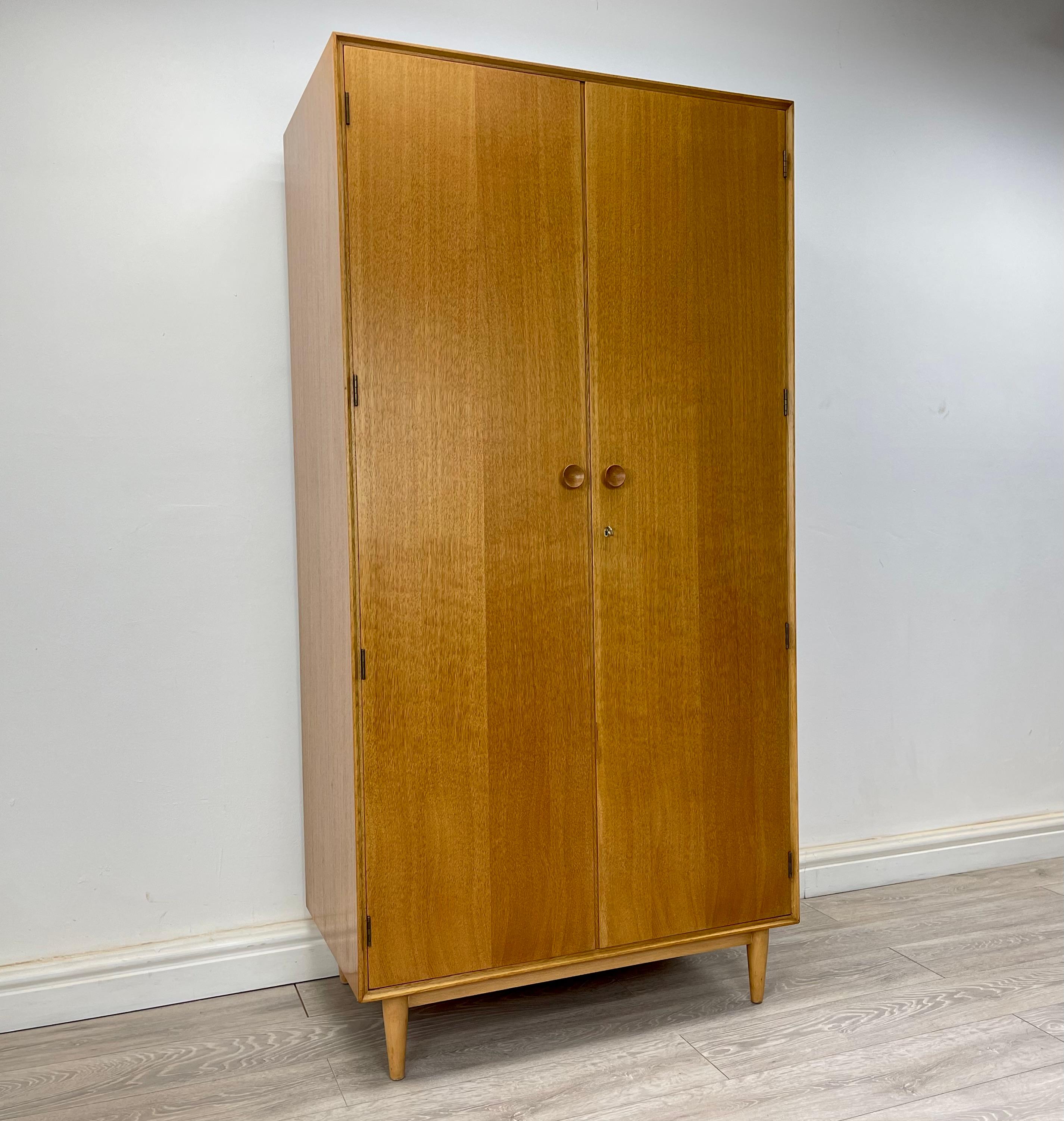 Mid Cemetery Meredew Light Oak Wardrobe at 1stDibs