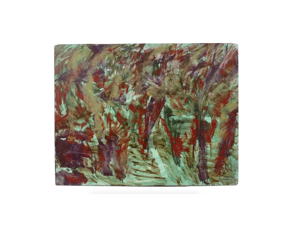Mid Cen Abstract Oil Painting By Frank Montgomery For Sale at 1stDibs