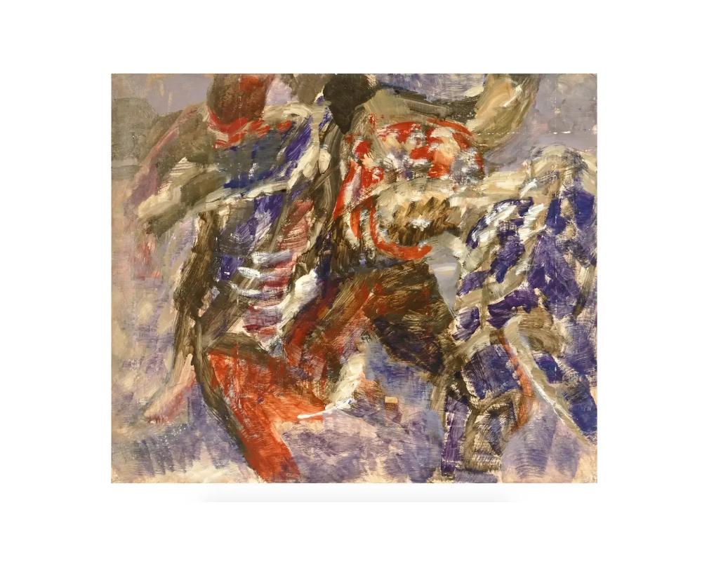 Mid Cen Abstract Oil Painting By Frank Montgomery For Sale at 1stDibs