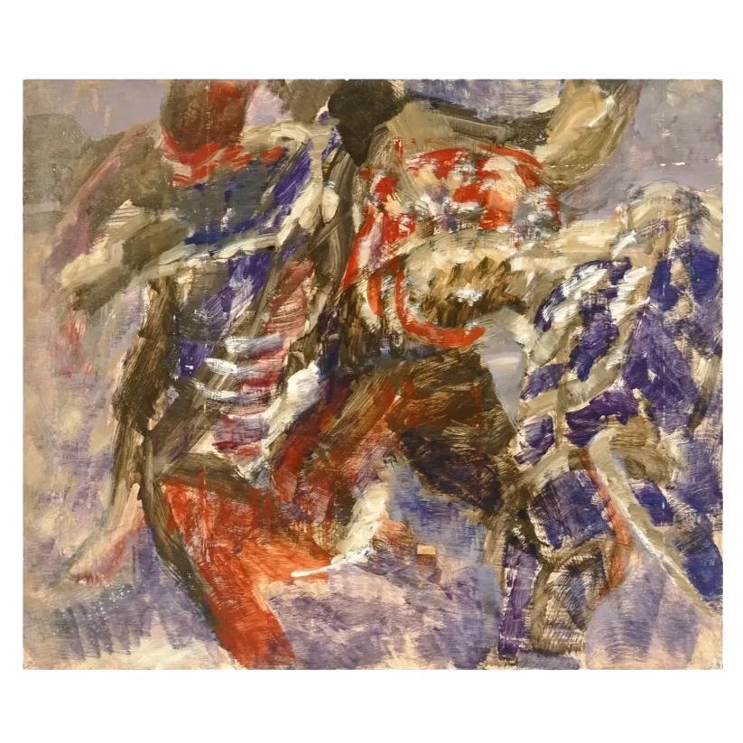 Mid Cen Abstract Oil Painting By Frank Montgomery For Sale at 1stDibs