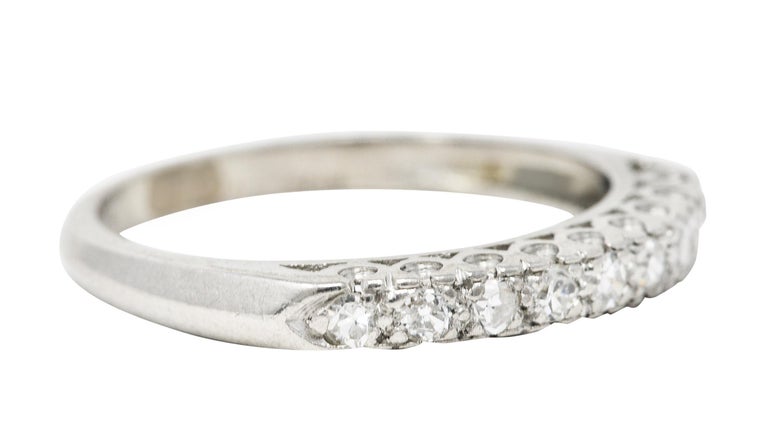 Mid-Century 0.25 Carat Diamond Platinum Fishtail Band Ring For Sale at ...