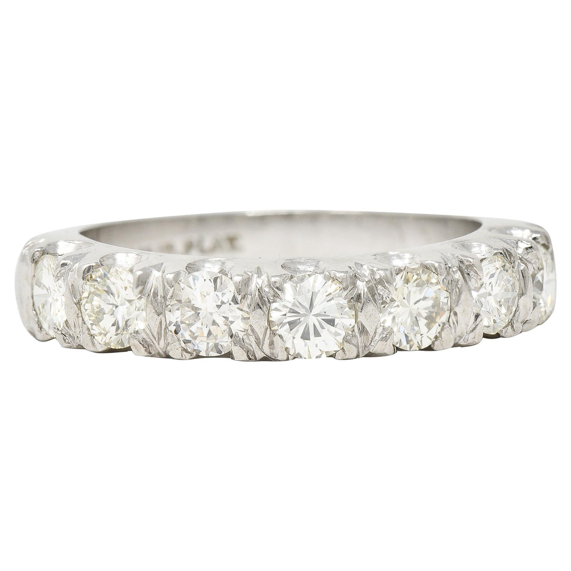High Low Transitional Cut Diamond Ring in Platinum, circa 1940s For ...