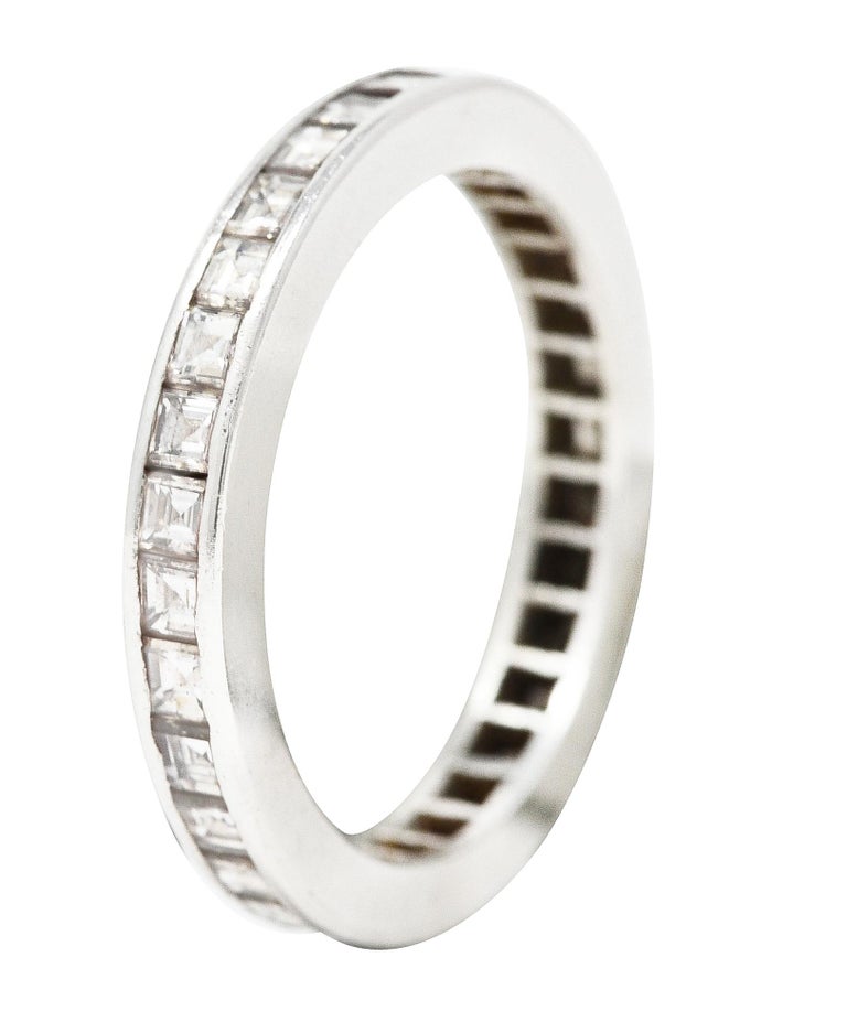 Mid-Century 1.48 Carats Square Step Cut Diamond Platinum Eternity Band ...