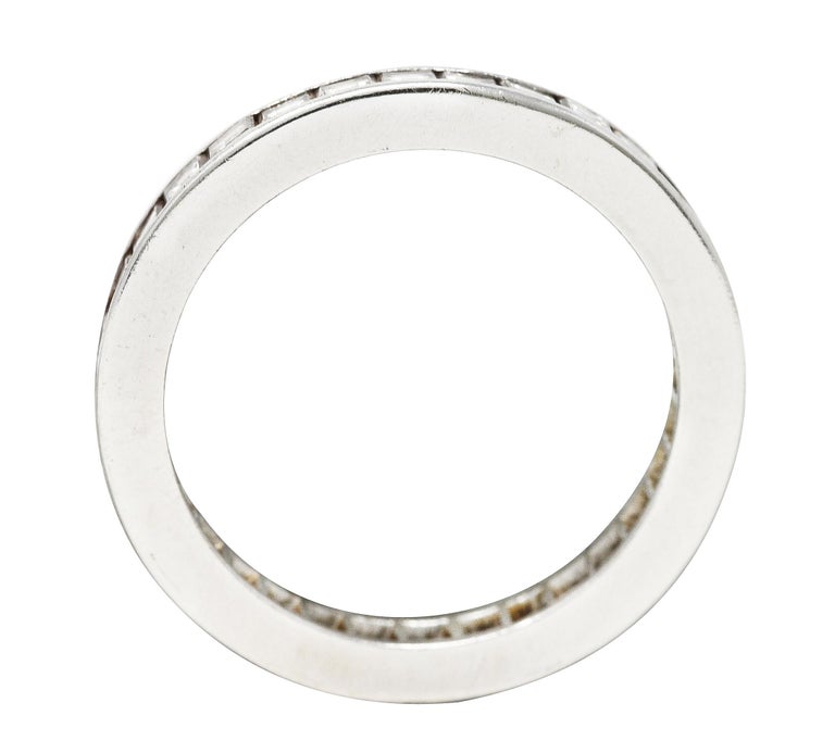 Mid-Century 1.48 Carats Square Step Cut Diamond Platinum Eternity Band ...