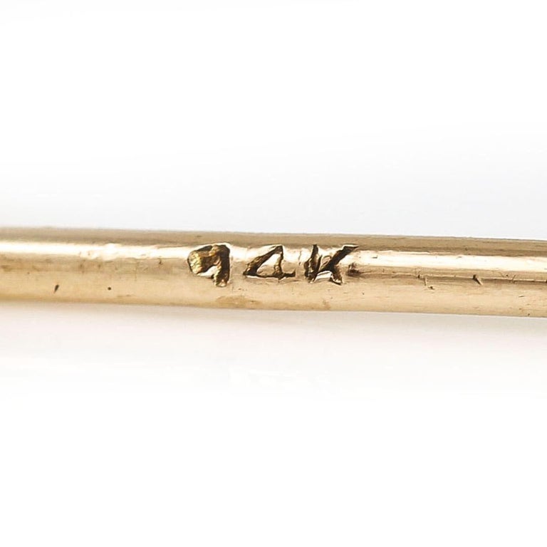 Midcentury 14 Carat Gold Diamond Dagger and Shield Stick Pin, circa ...