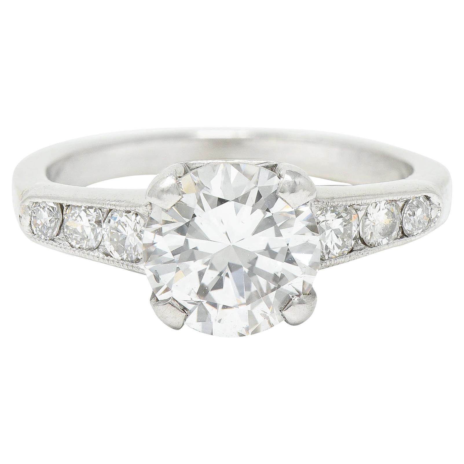 Edwardian 1.65 Carat Sapphire Diamond Platinum Engagement Ring For Sale ...