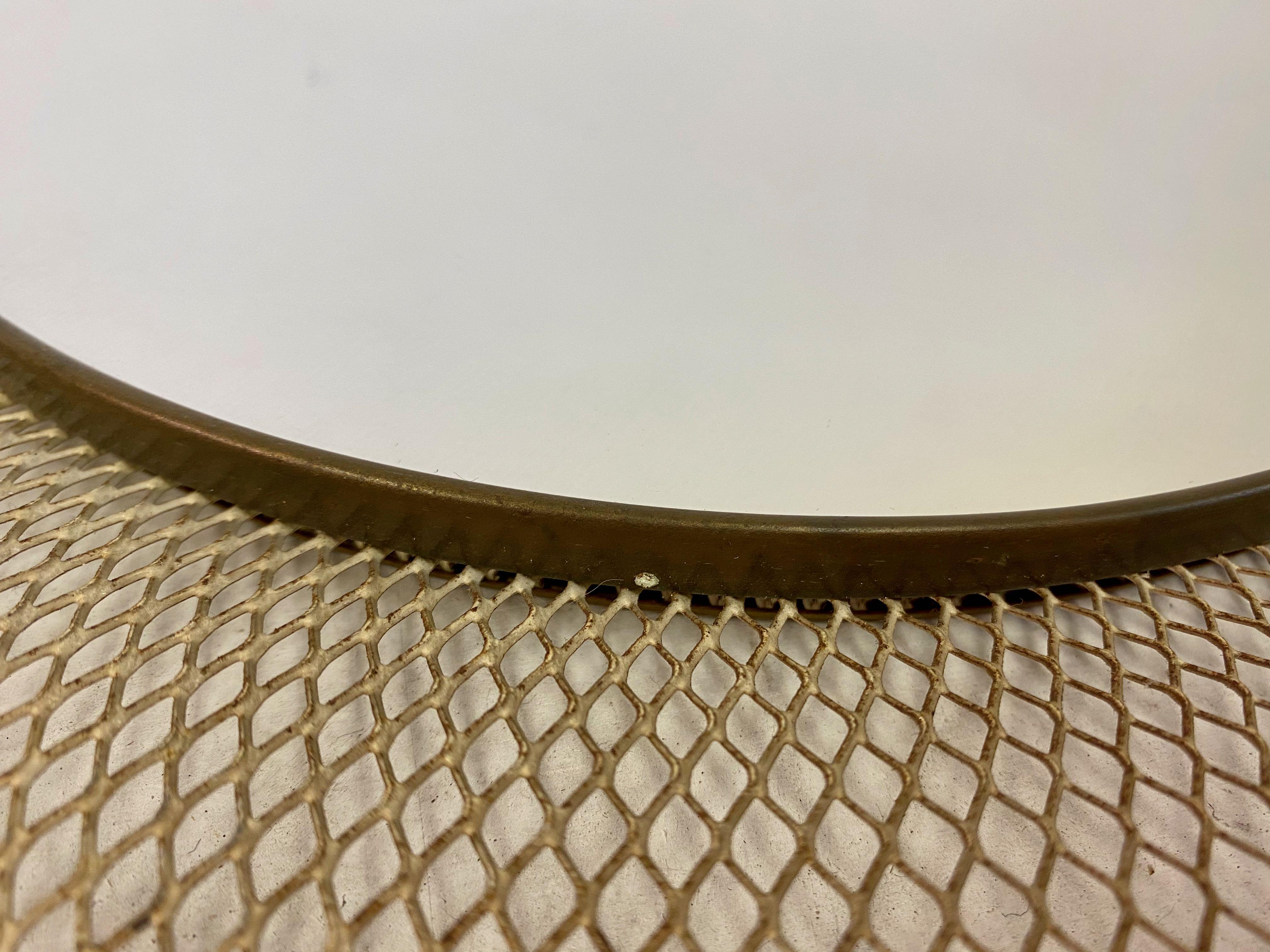 Midcentury 1950s Italian Circular Mesh Mirror at 1stDibs