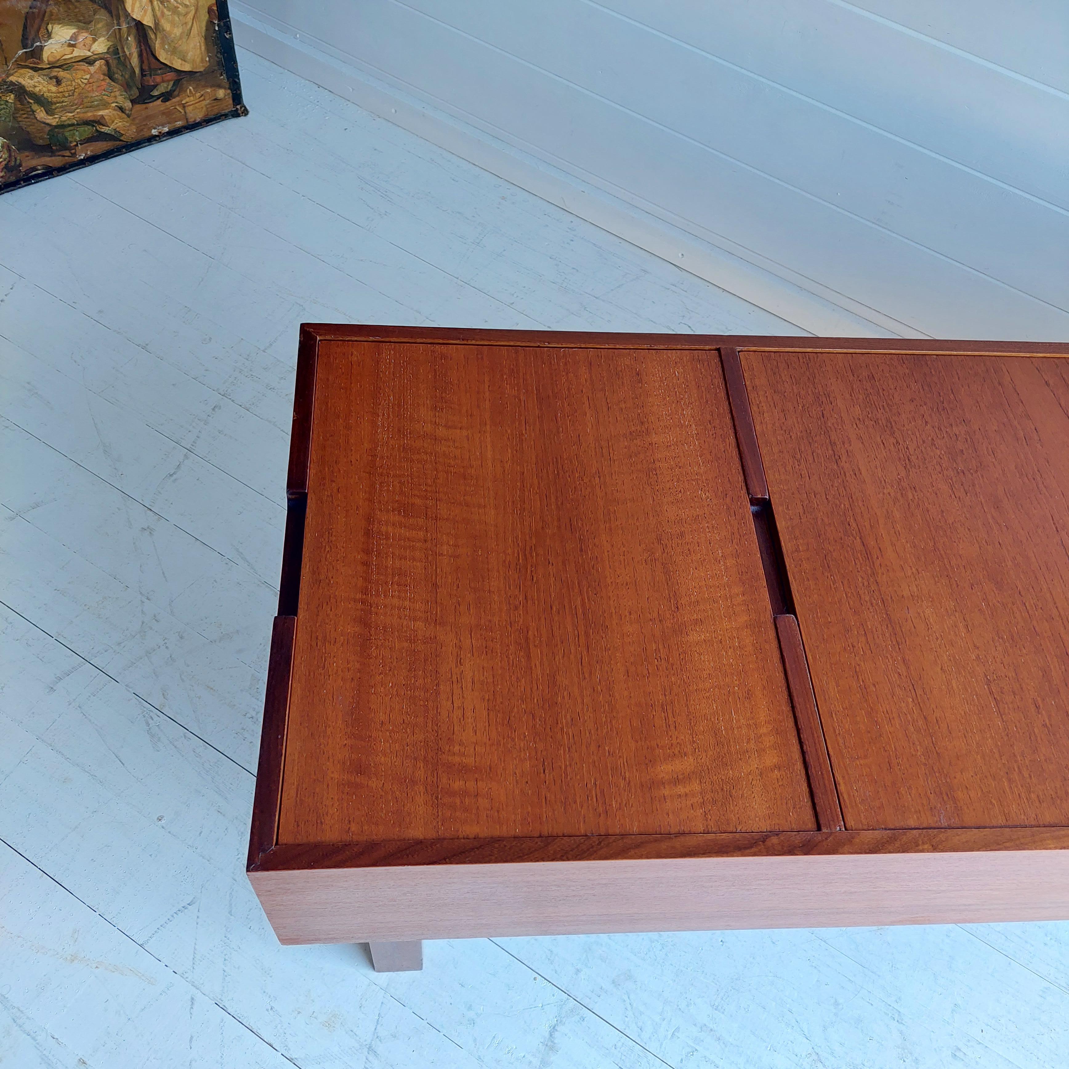 Mid Century 1960’s Myer Teak Coffee Table with Storage at 1stDibs