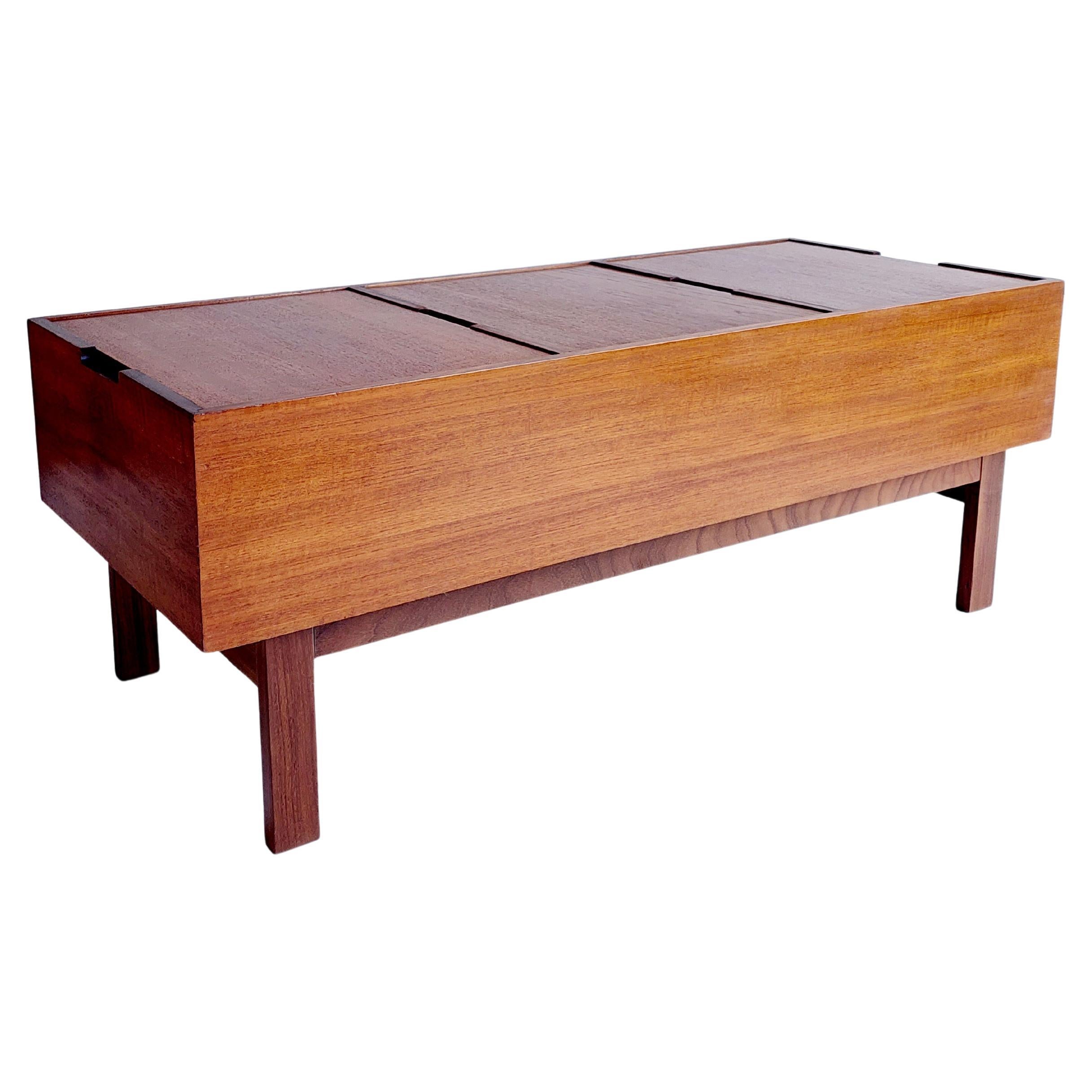 Mid Century 1960’s Myer Teak Coffee Table with Storage at 1stDibs