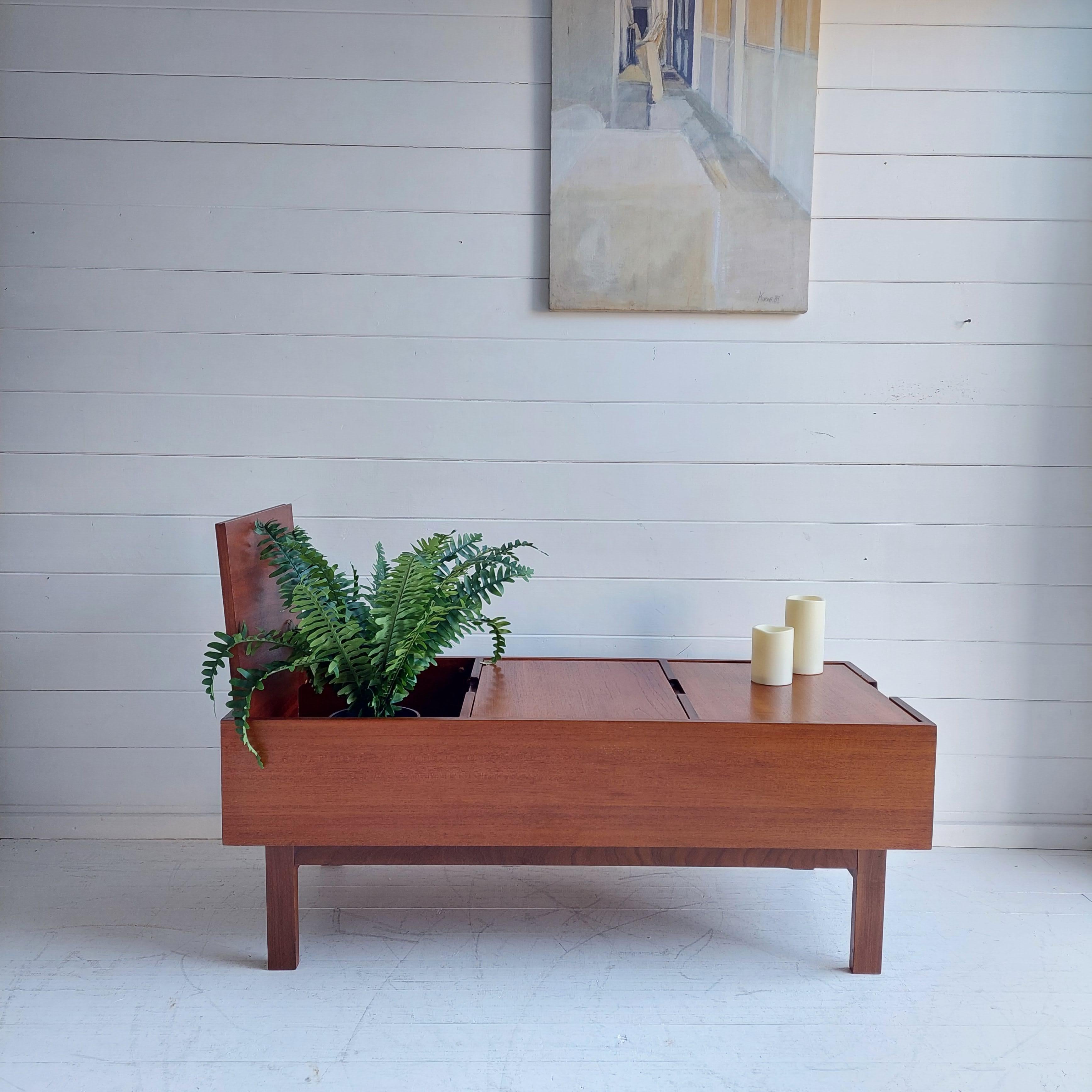 Mid Century 1960’s Myer Teak Coffee Table with Storage at 1stDibs
