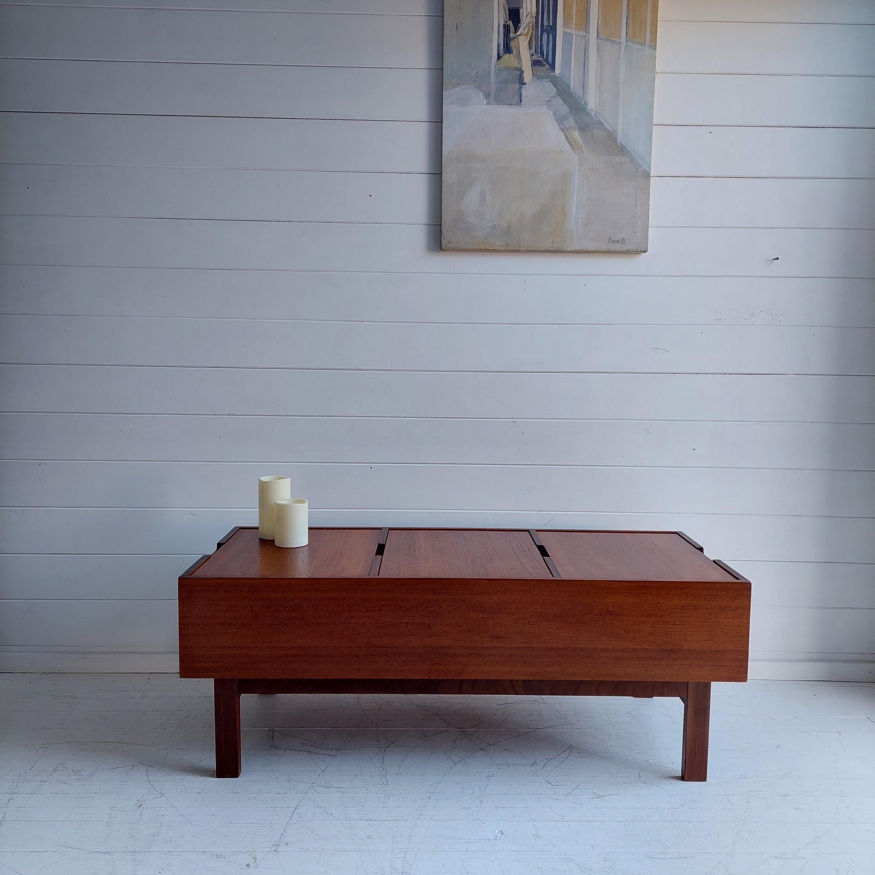 Mid Century 1960’s Myer Teak Coffee Table with Storage at 1stDibs