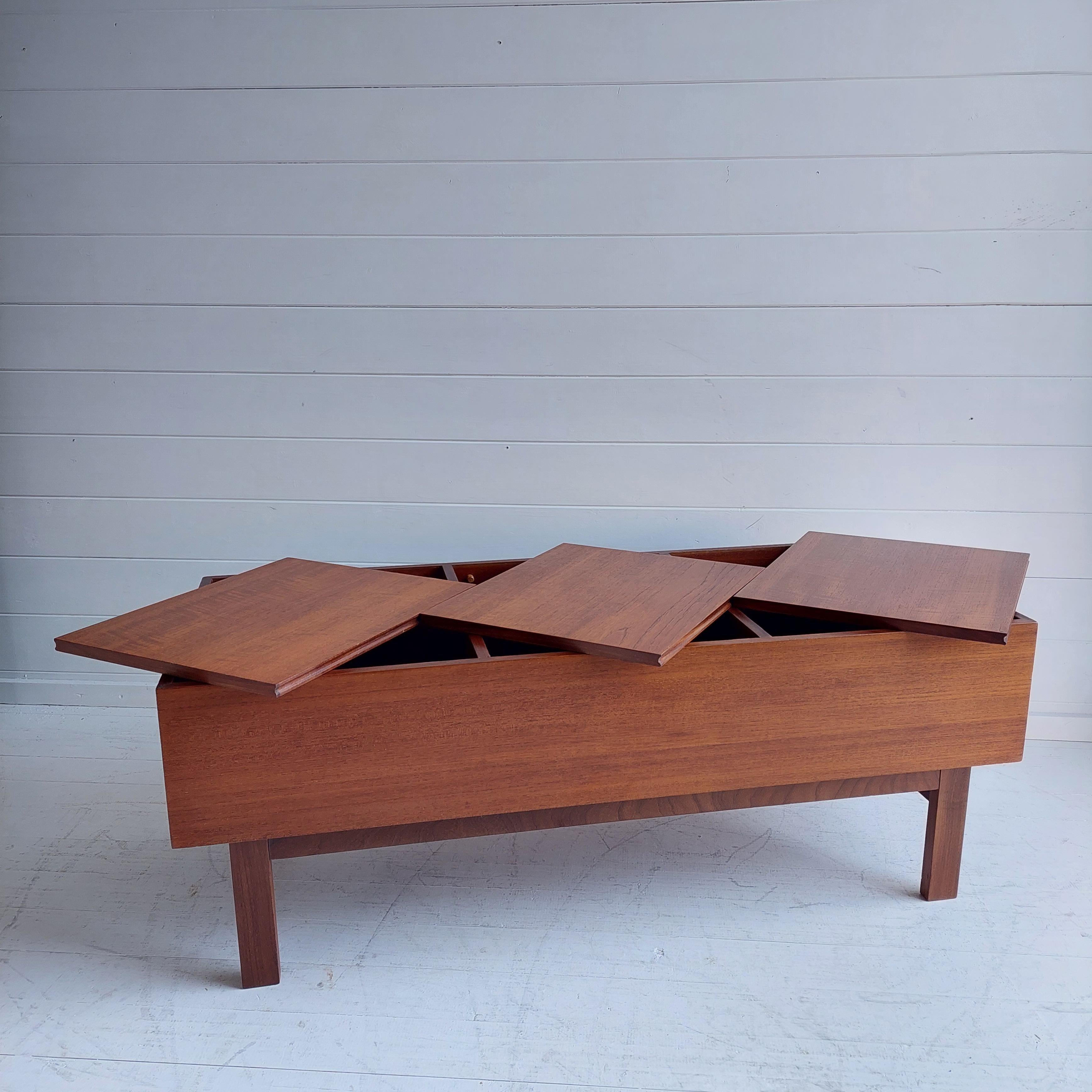 Mid Century 1960’s Myer Teak Coffee Table with Storage at 1stDibs