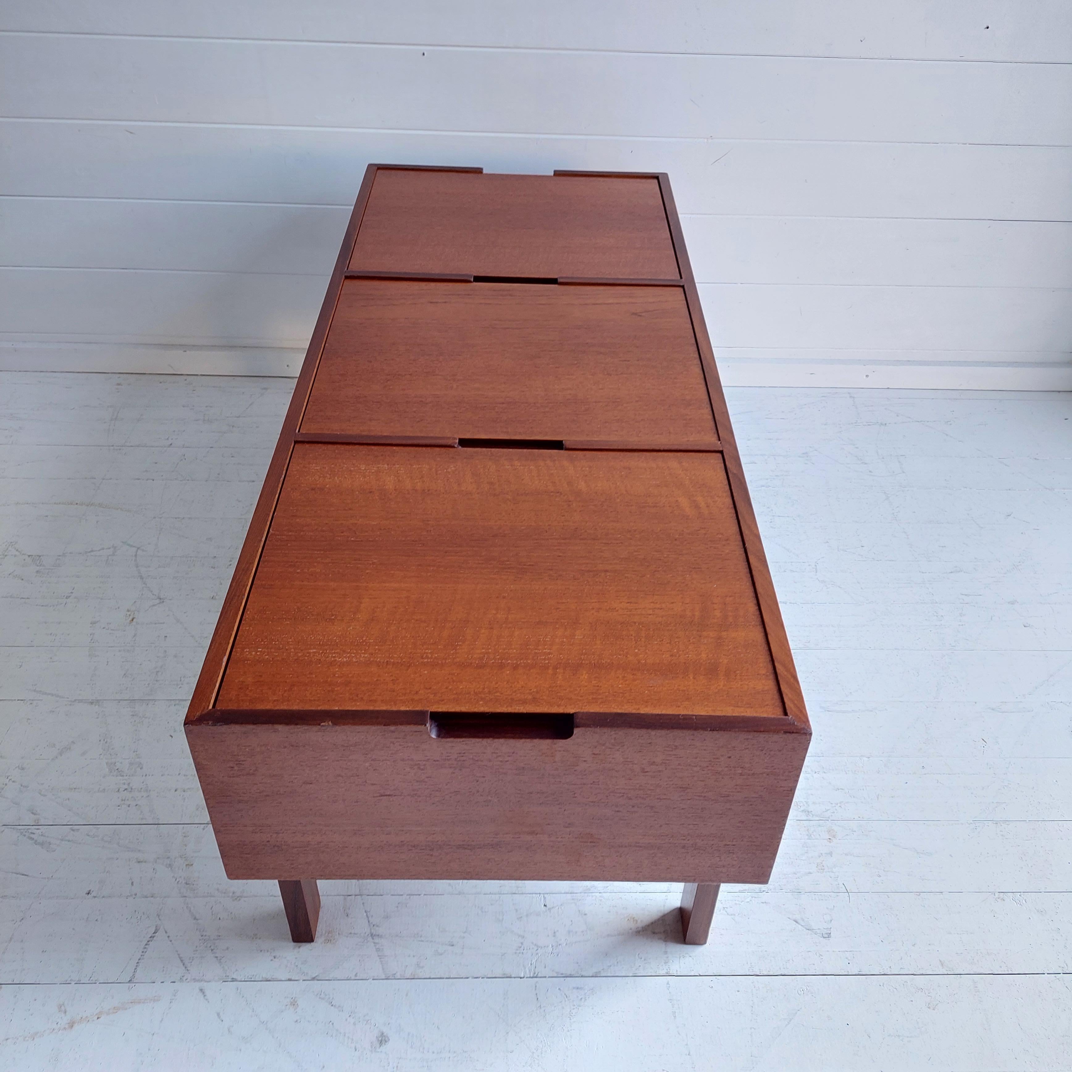 Mid Century 1960’s Myer Teak Coffee Table with Storage at 1stDibs
