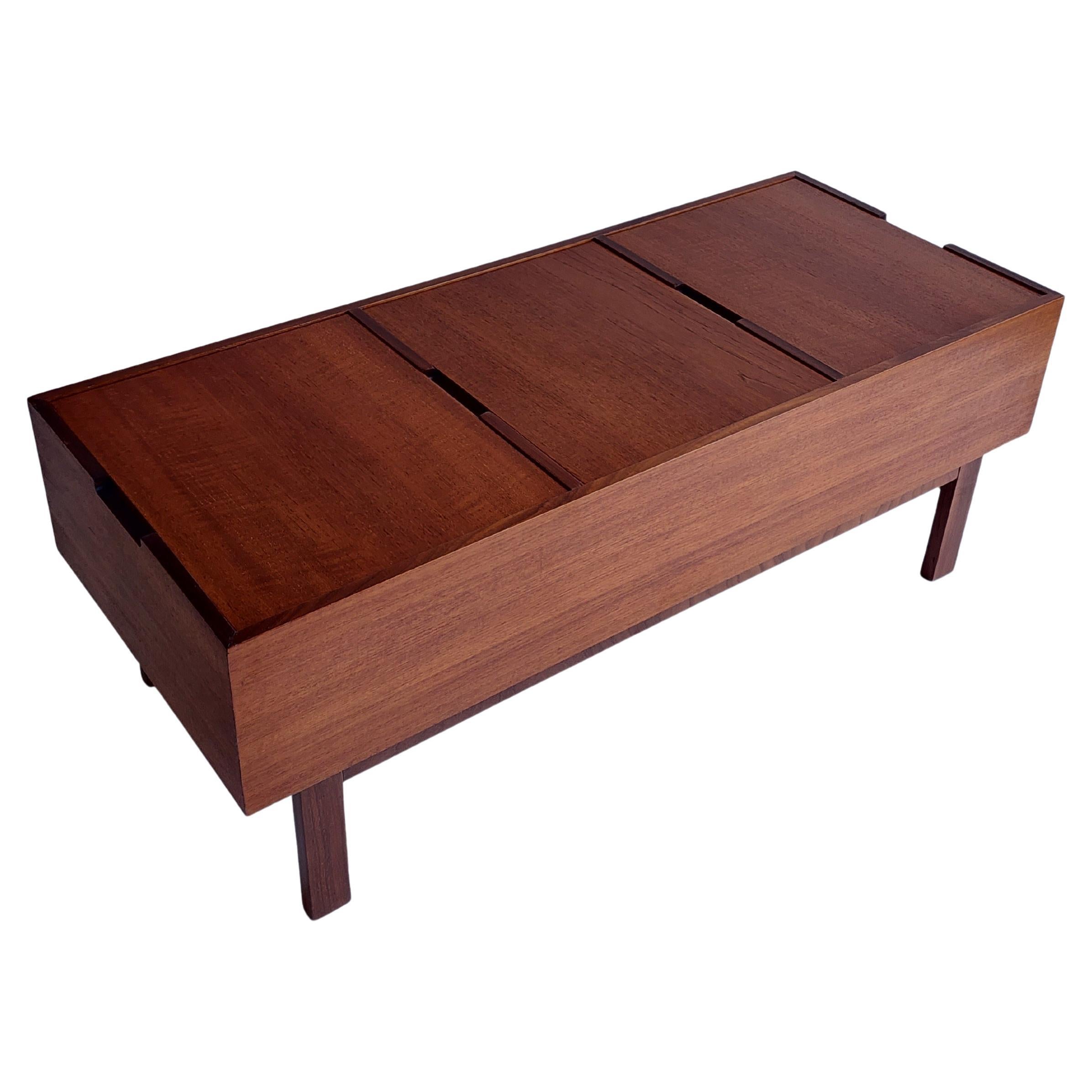 Mid Century 1960’s Myer Teak Coffee Table with Storage at 1stDibs