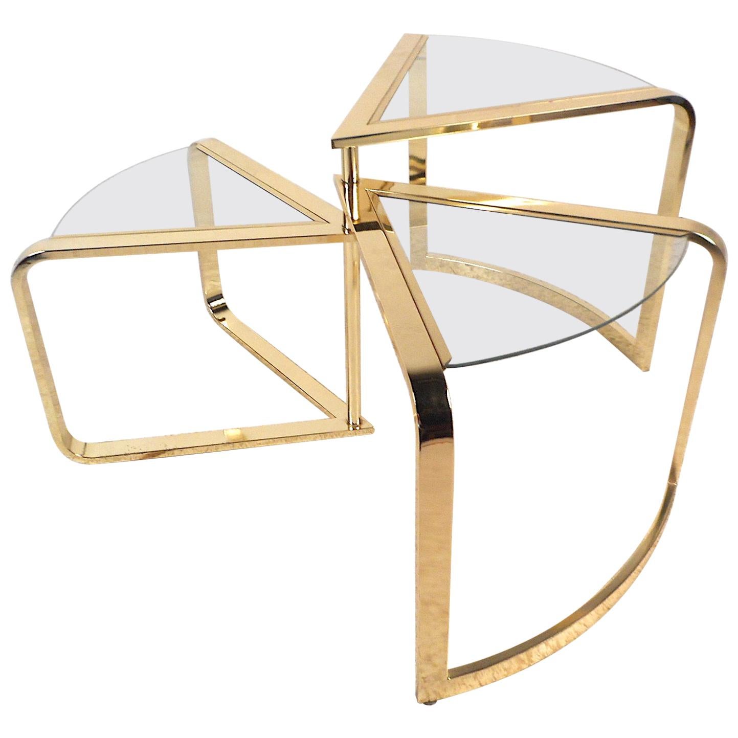 Midcentury 3-Tiered Swiveling Table at 1stDibs