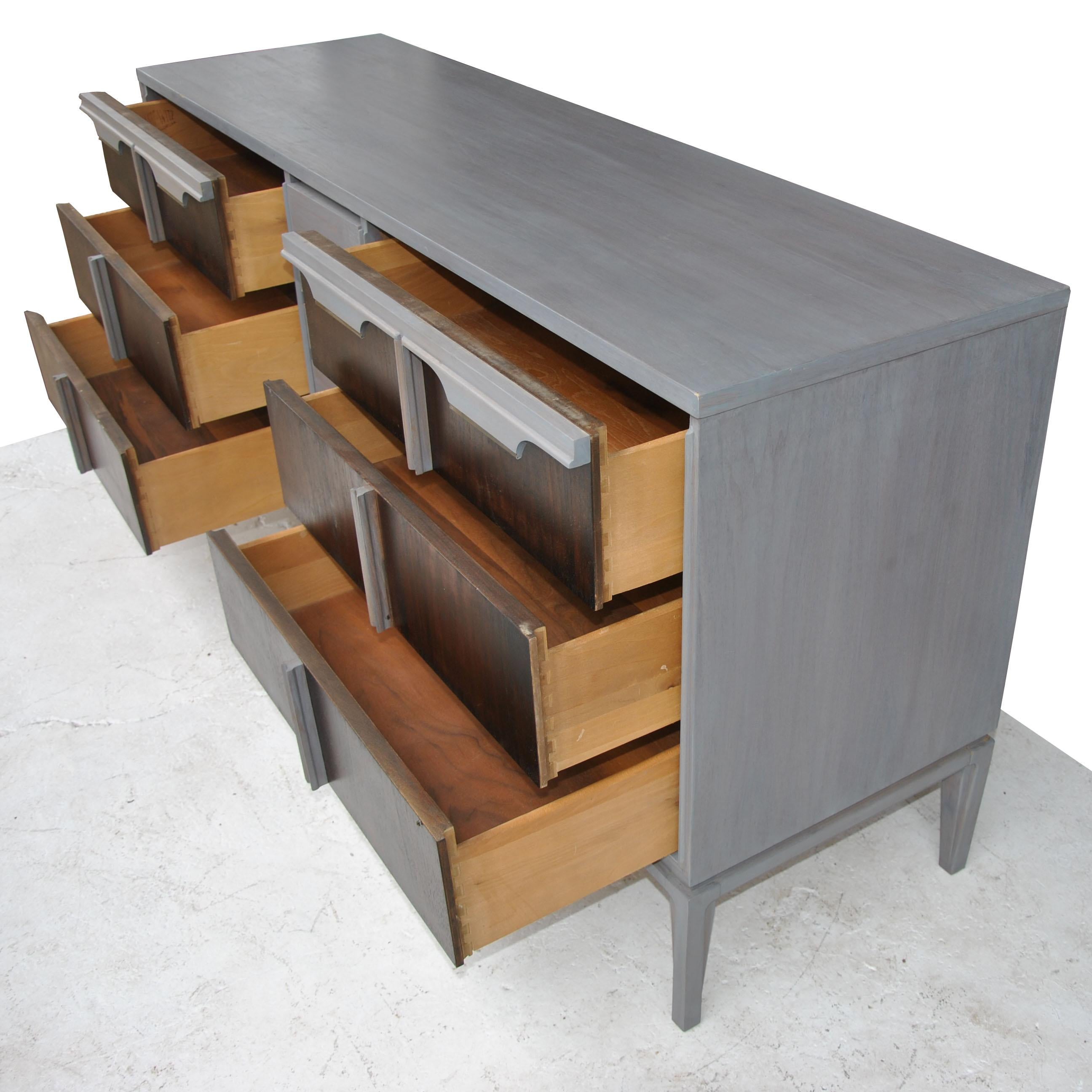 Midcentury Brass-Lined Handle Line Series Dresser by Basic Witz at ...
