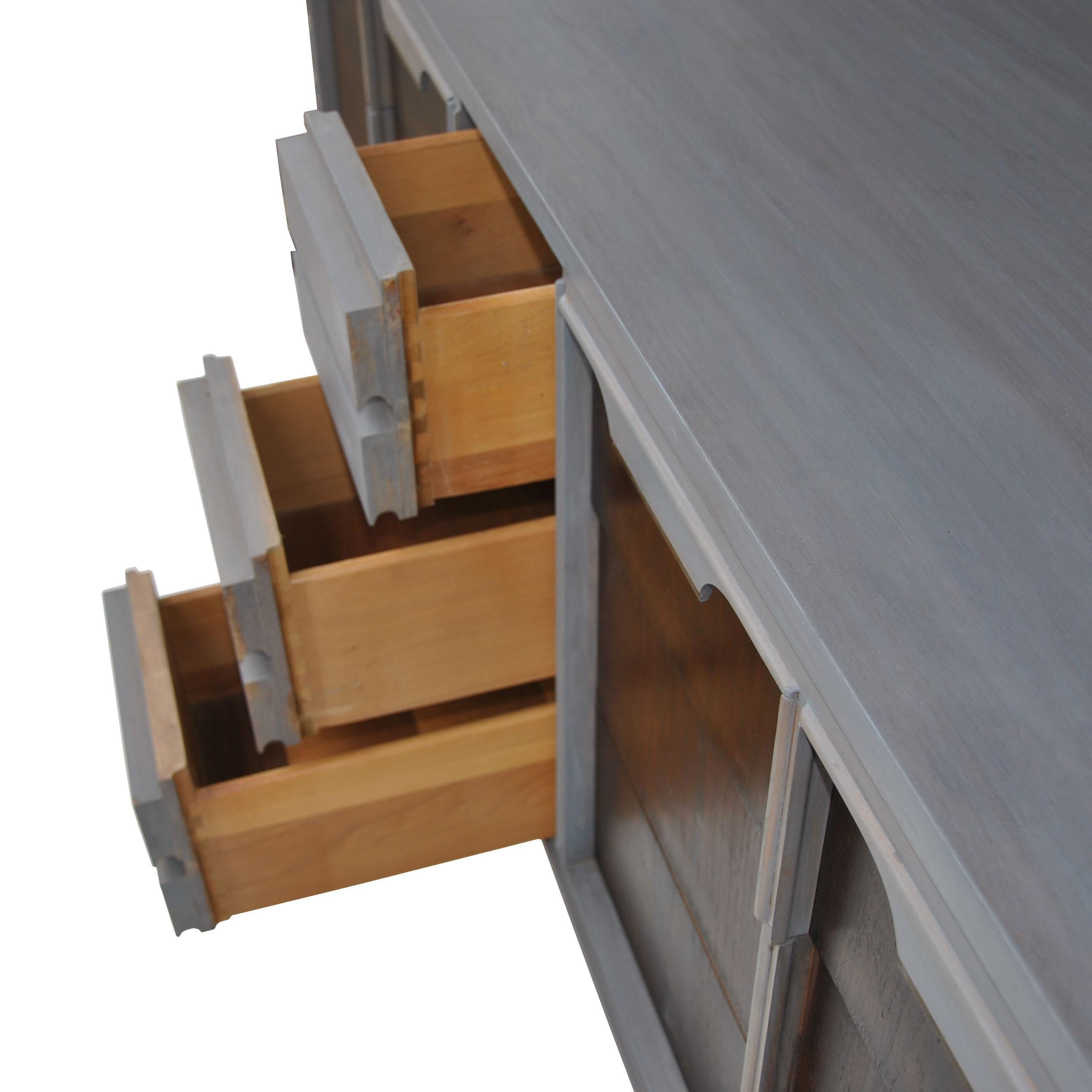 Midcentury Brass-Lined Handle Line Series Dresser by Basic Witz at ...