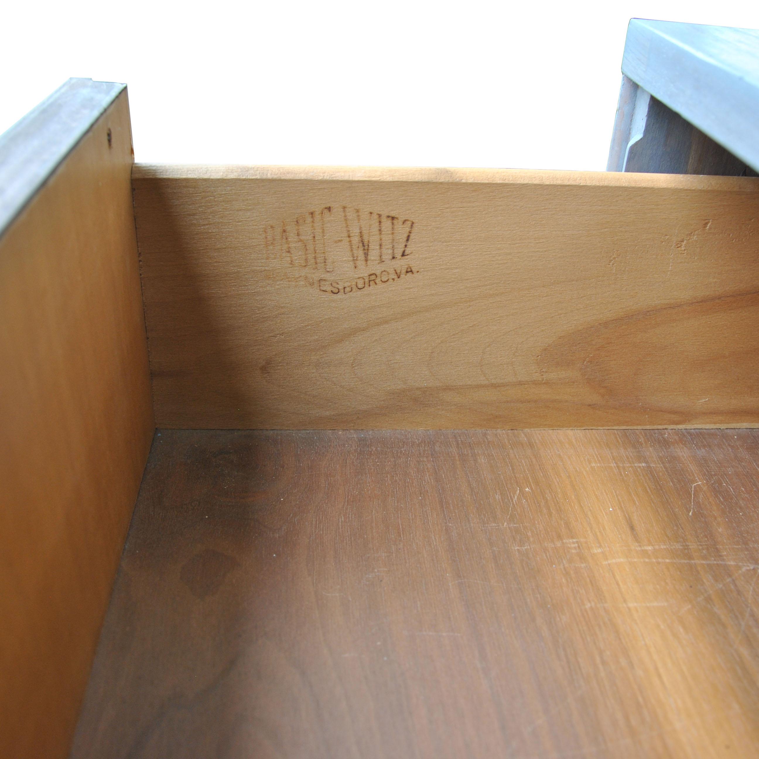 Midcentury Brass-Lined Handle Line Series Dresser by Basic Witz at ...