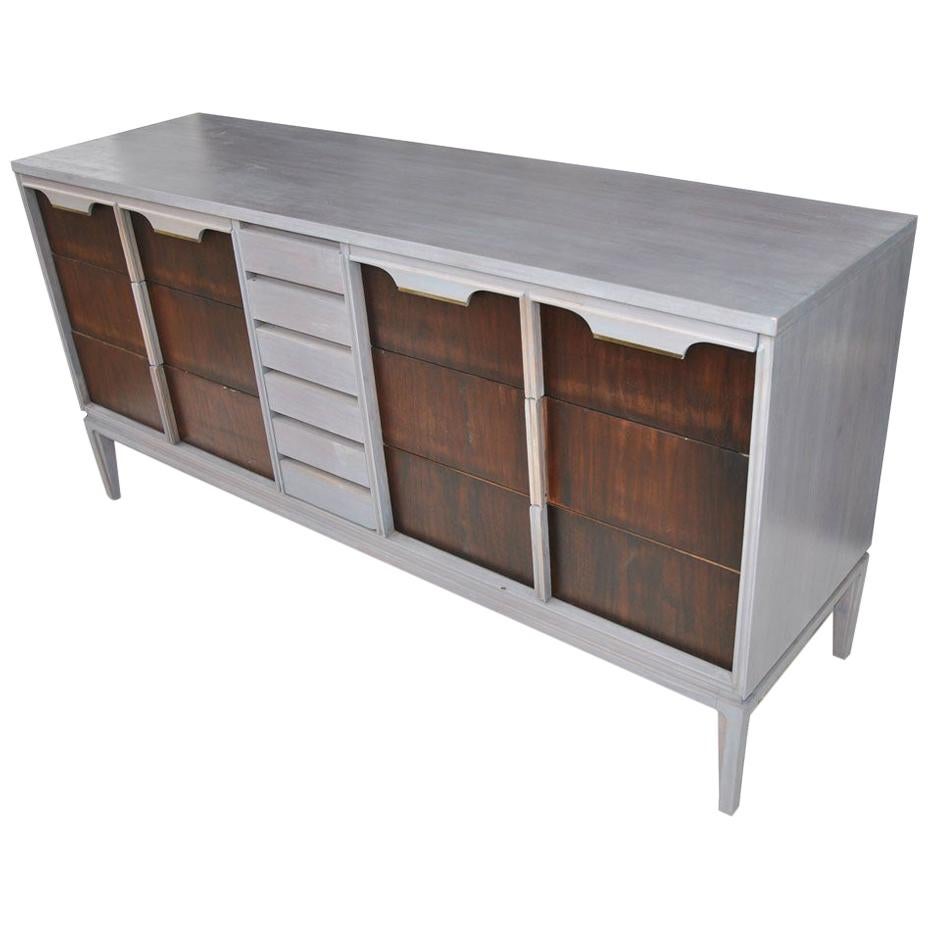 Midcentury Brass-Lined Handle Line Series Dresser by Basic Witz at ...