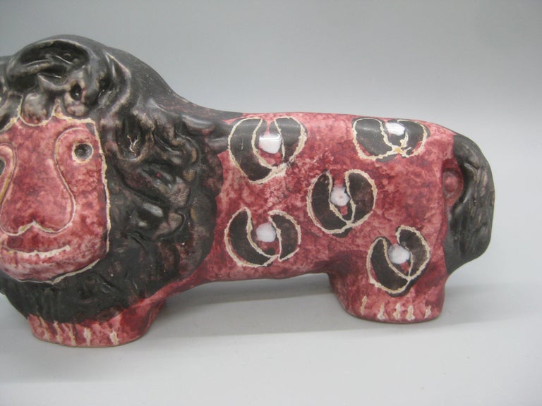 Mid-Century Aldo Londi Bitossi Italian Art Pottery Lion Figurine ...