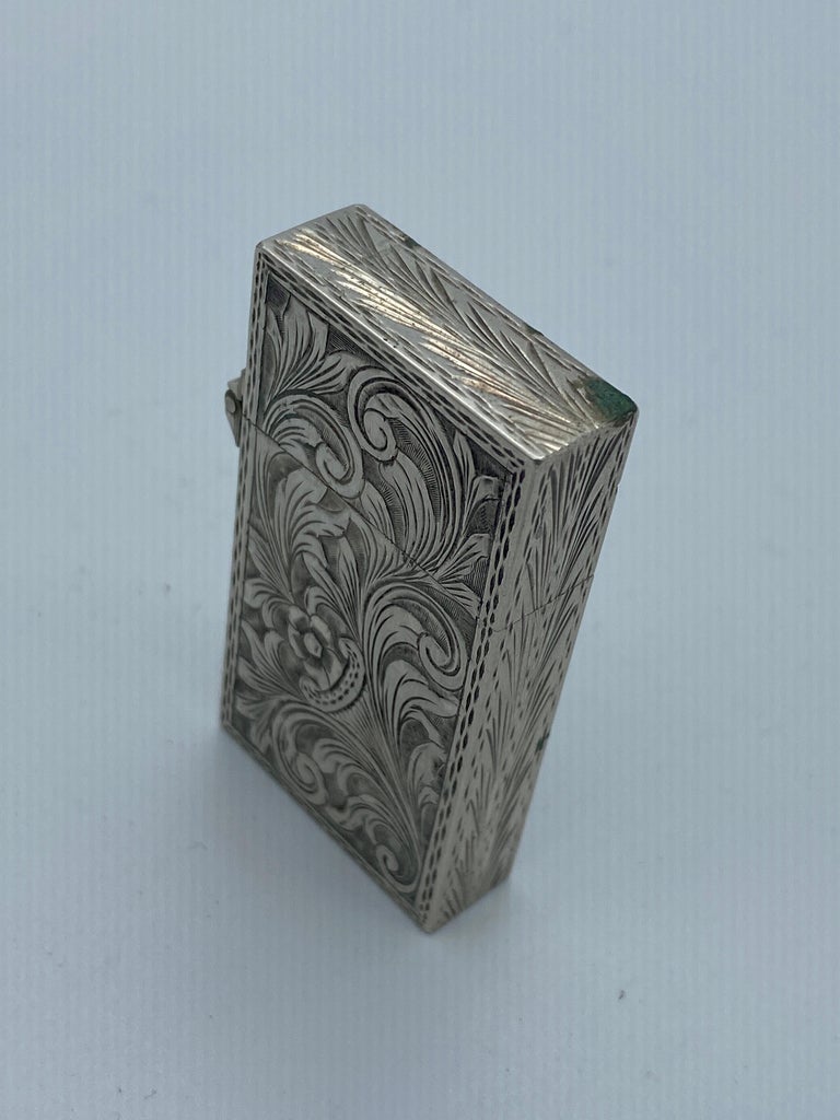 Mid-Century 800 Silver Hand Engraved Zippo Lighter at 1stDibs | zippo ...