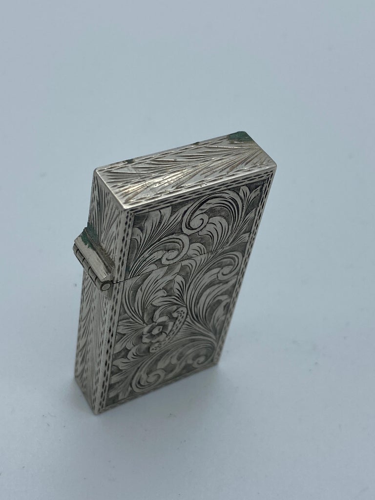 Mid-Century 800 Silver Hand Engraved Zippo Lighter at 1stDibs | zippo ...