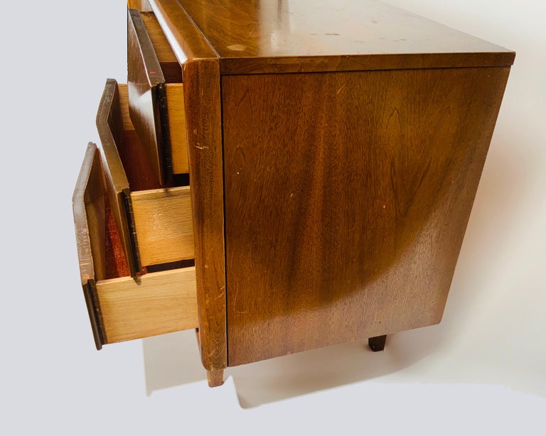 Midcentury 9-Drawer Diamond Angled Dresser at 1stDibs