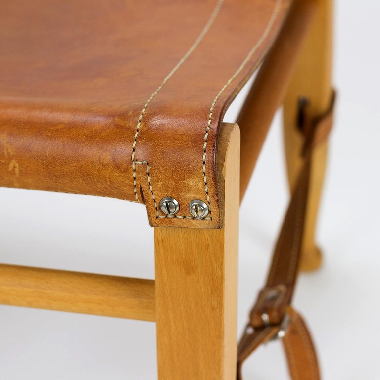 Midcentury Aage Bruun Safari Footstool, Denmark, 1960s at 1stDibs