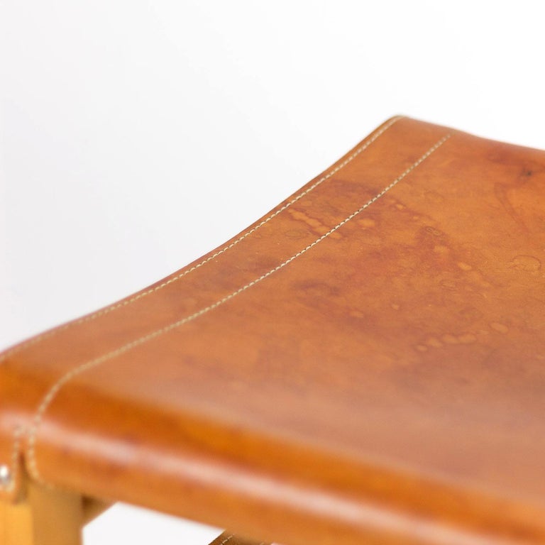 Midcentury Aage Bruun Safari Footstool, Denmark, 1960s at 1stDibs