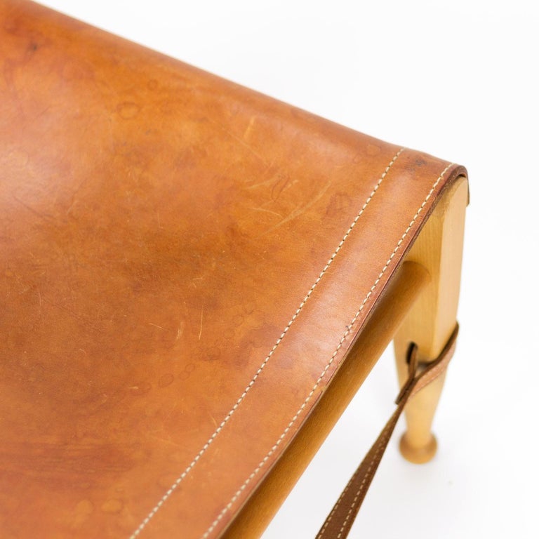 Midcentury Aage Bruun Safari Footstool, Denmark, 1960s at 1stDibs