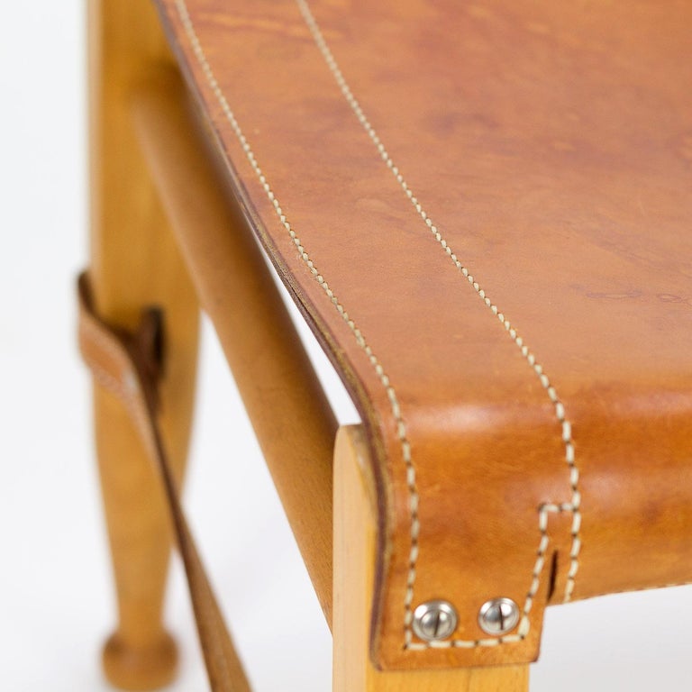 Midcentury Aage Bruun Safari Footstool, Denmark, 1960s at 1stDibs