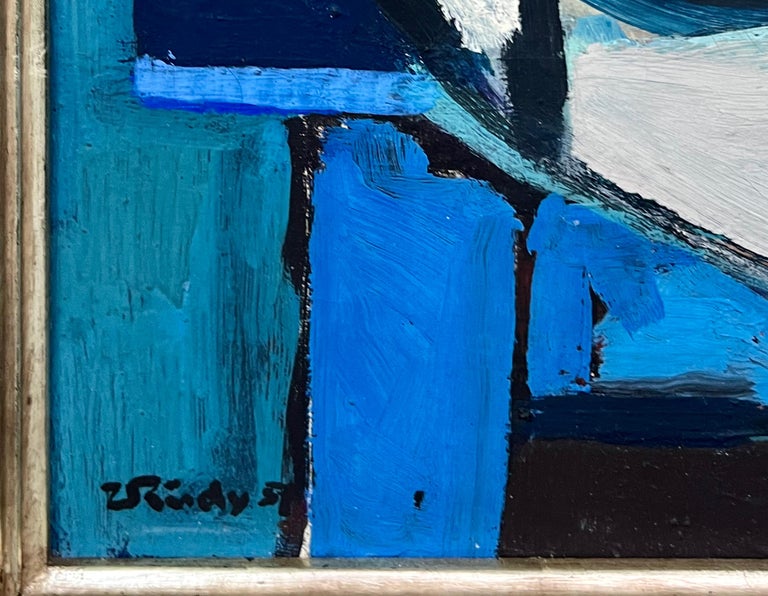 Mid-Century Abstract Cubist Still Life Painting For Sale at 1stDibs