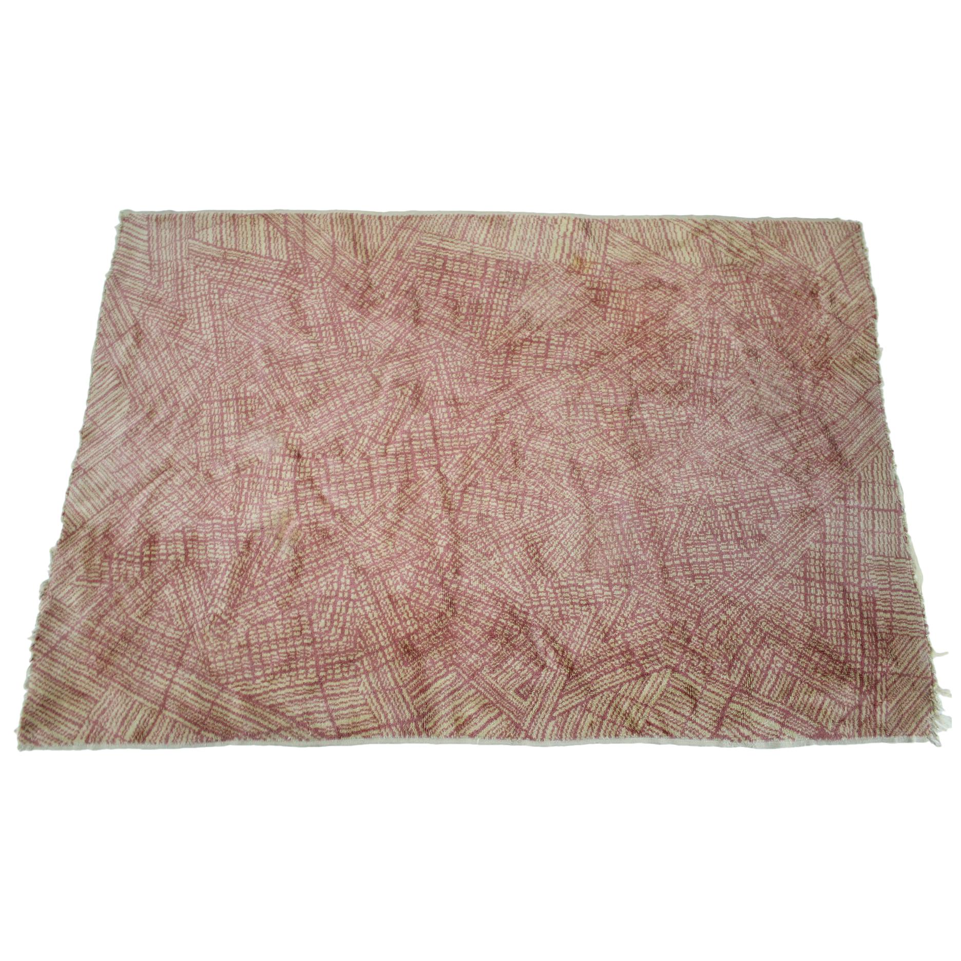 Midcentury Design Rare Geometric Carpet/Rug, 1950s For Sale at 1stDibs